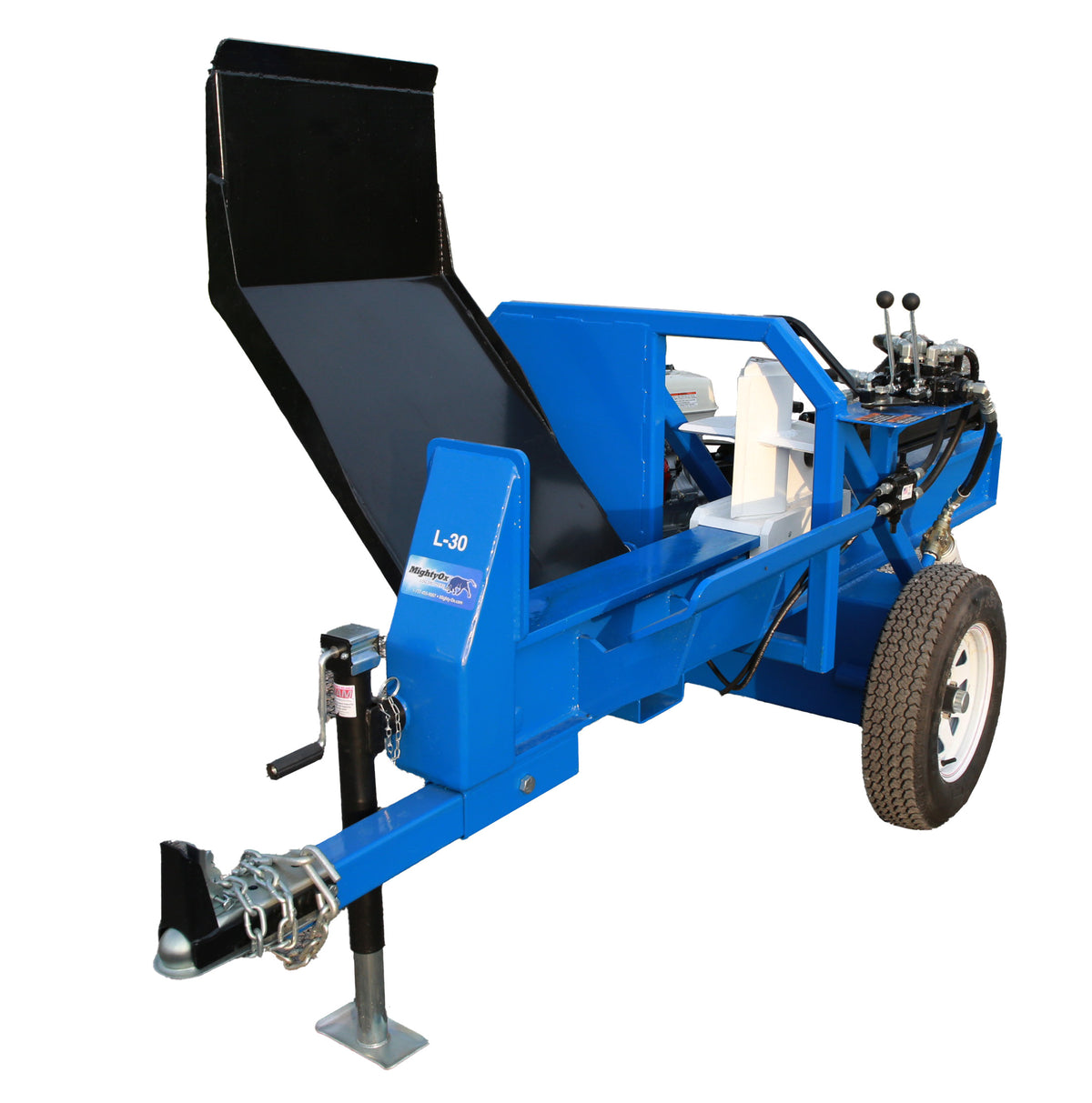 Wood Splitter, Mighty Blue Ox with Lift Tray — Gap Power